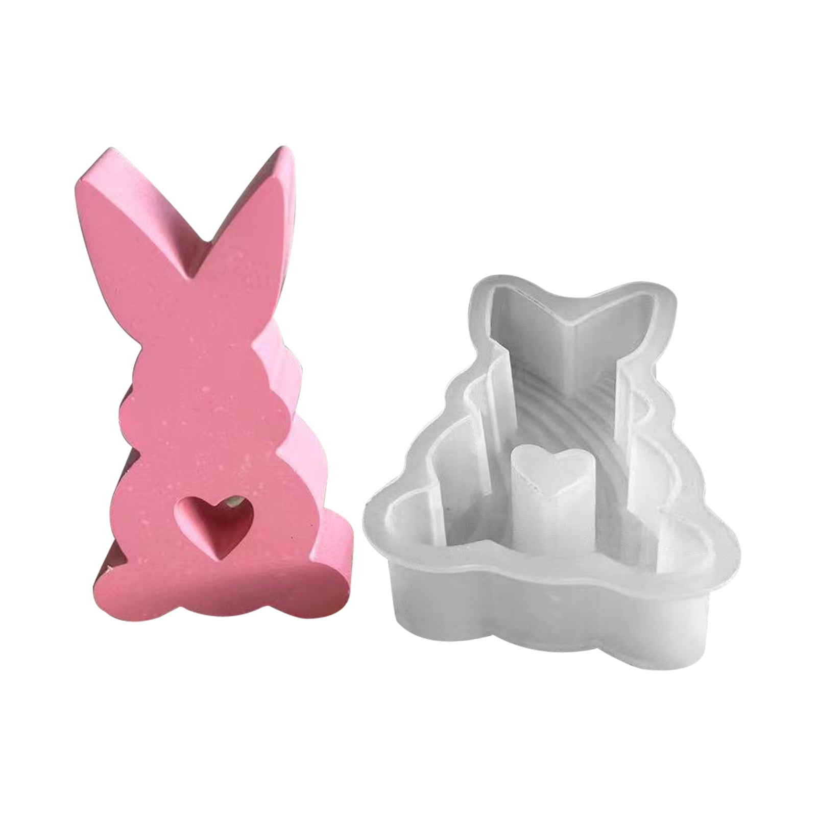 Candle Making Molds, Reusable Rabbit Silicone Mold Easter Bunny Mold ...