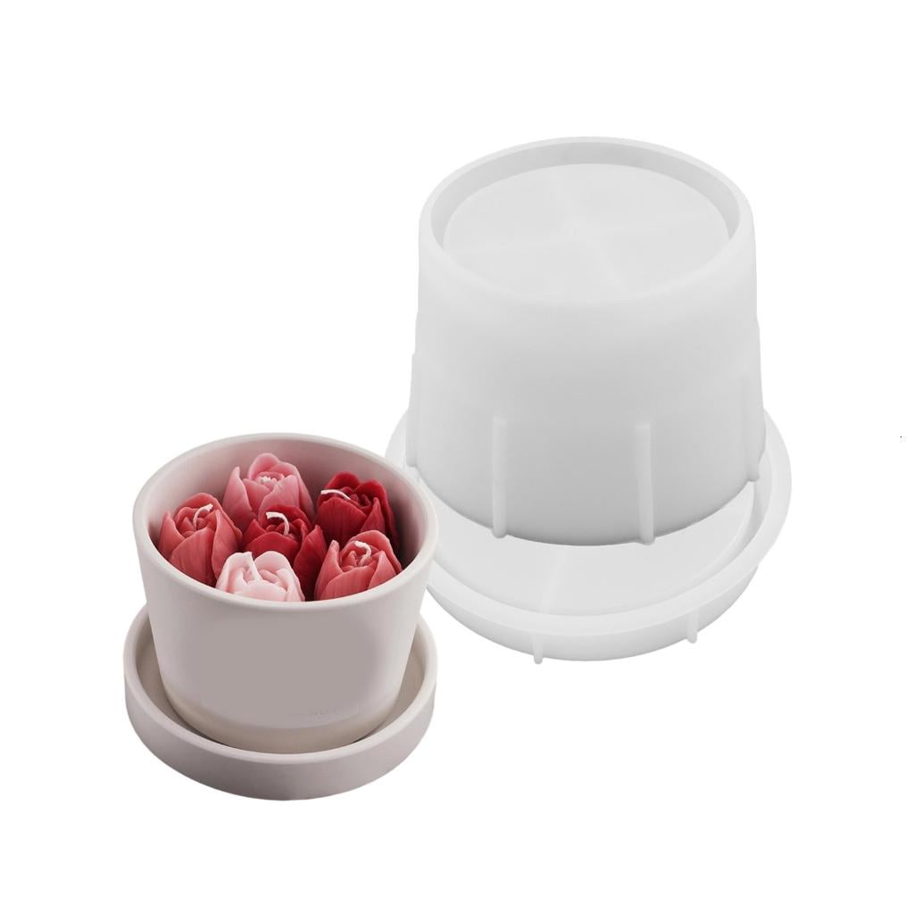 Candle Mold Silicone Candlestick Plaster Mold Succulent Planter with ...