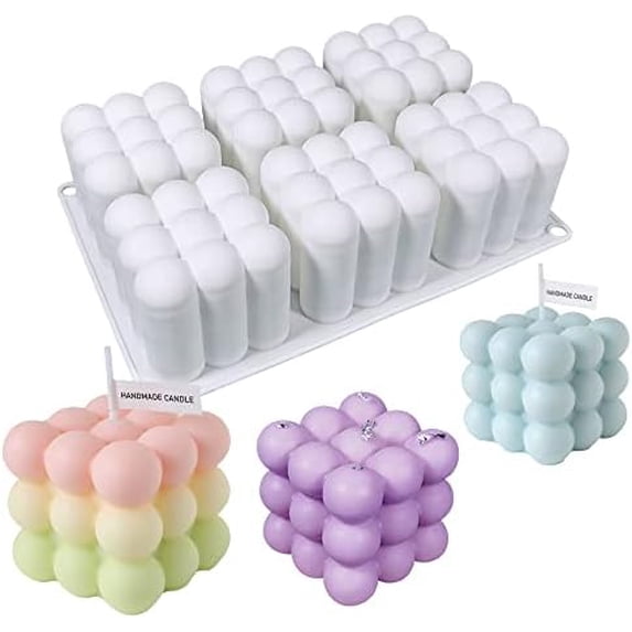 Candle Molds for Bubble Candle Making, 6 Cavity Bubble Candle Silicone ...