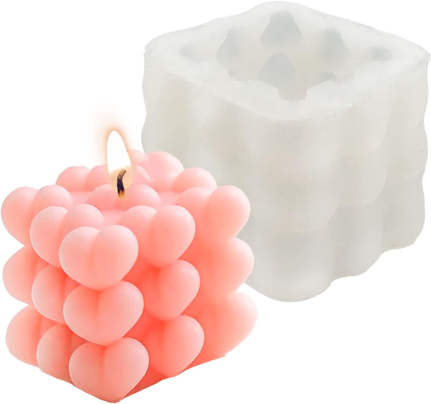 Candle Mould, Pack of 3 DIY Candles 3D Candle Mould, Non-Stick Bubble ...