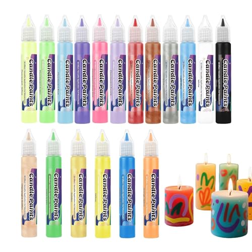 Candle Painting Kit, 18 Colors Candle Paint, Wax Pens for Candles, DIY ...