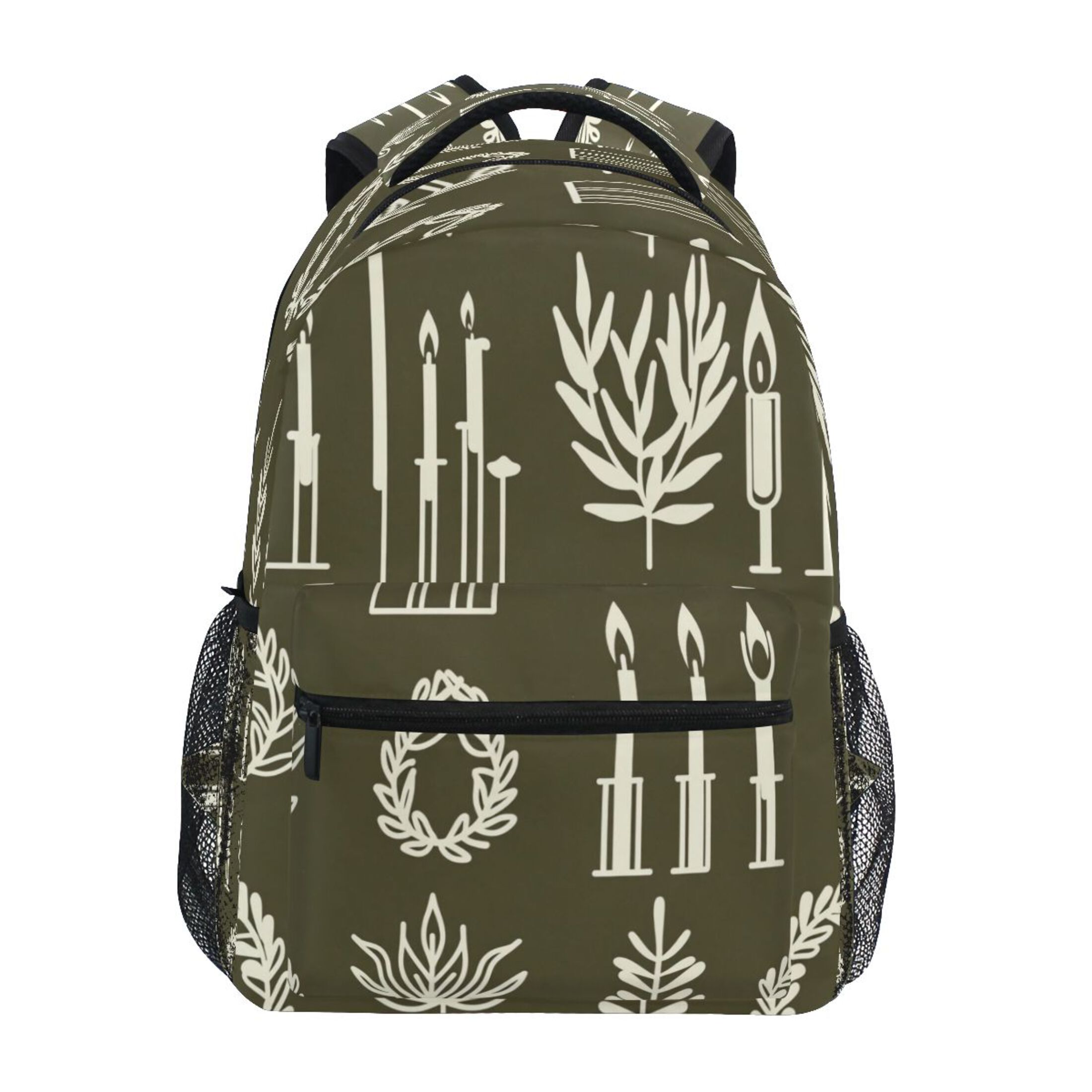 Candle Patterns Stylish Large Backpack 15L Self-Standing Durable Twill ...