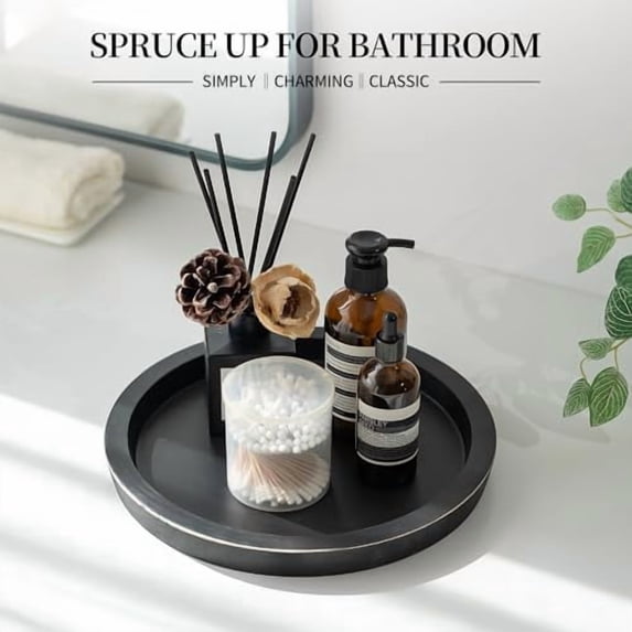 Candle Plate Holder Tray: Round Wooden Decorative Candle Plate Small ...