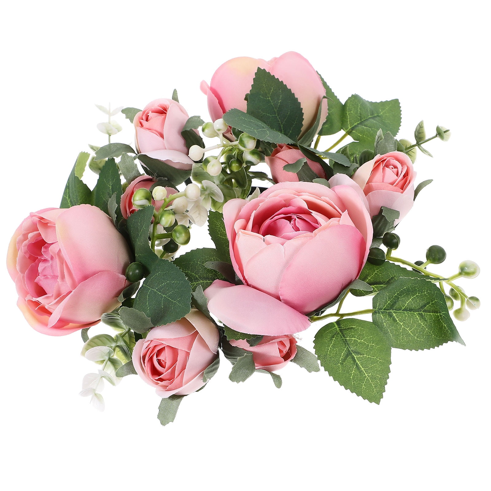 Candle Rings For Pillars, Candle Ring Wreath Artificial Flower Candle ...