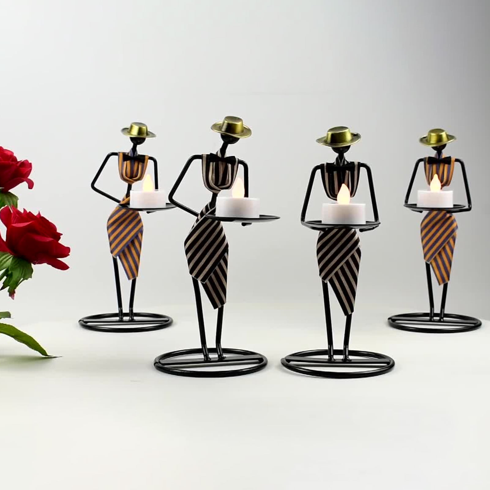 Candle Stick - Western Style Rust-proof Metal Candlelight Holder with ...