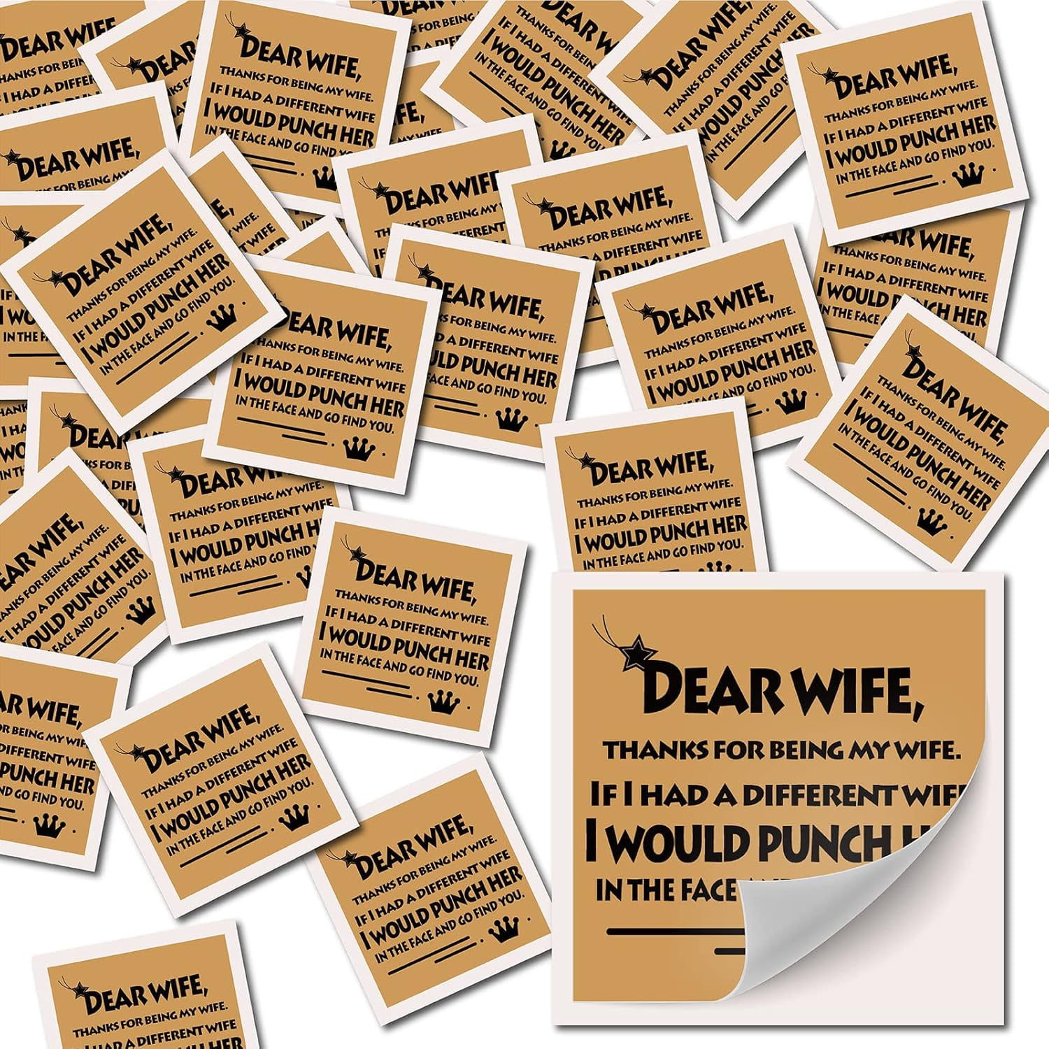 Candle Stickers Labels Square 2.52 Inch 30pcs Dear Wife Thanks for ...