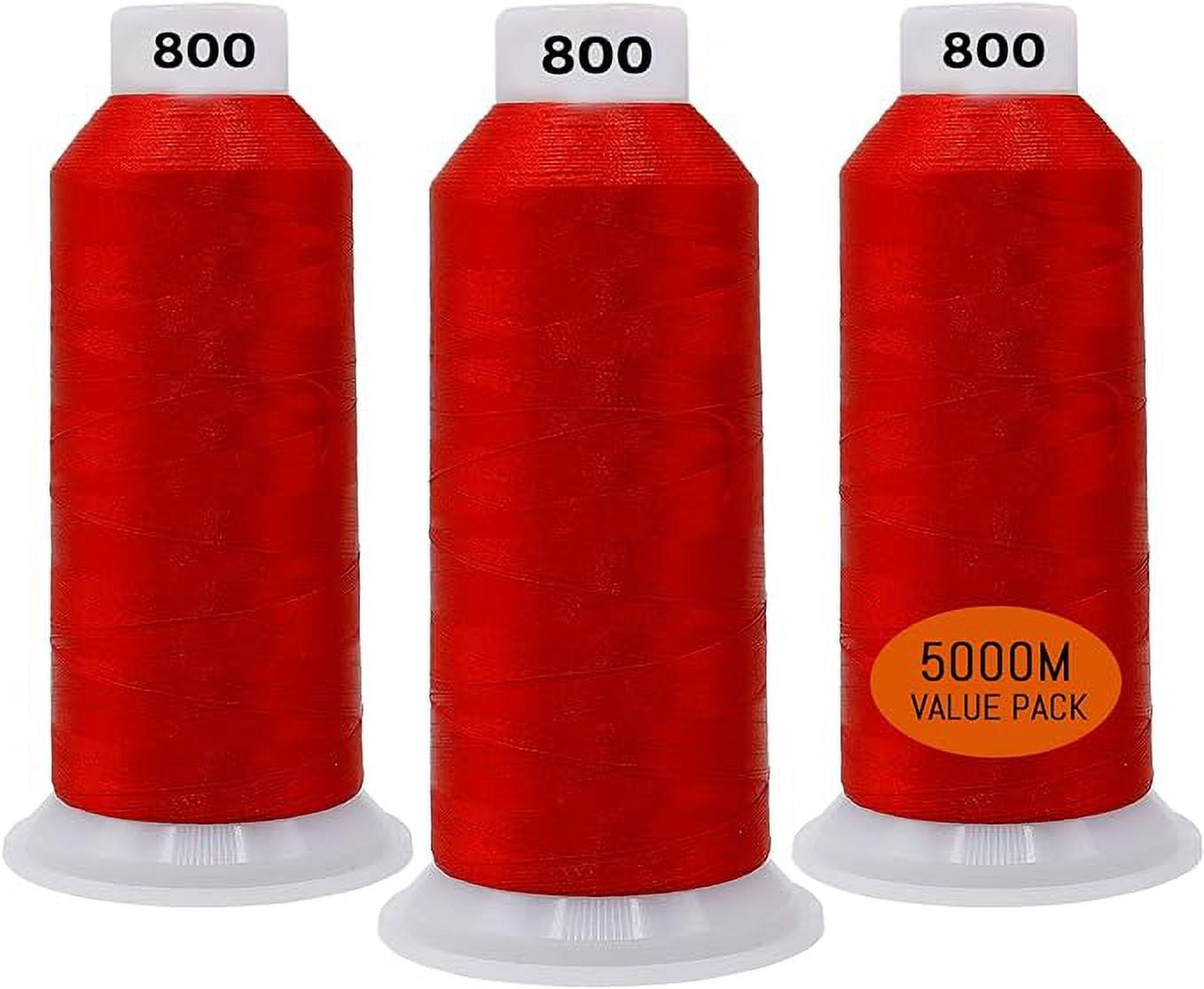 Candle Threads 3-Pack Red Polyester Machine Embroidery Thread, 5000M ...