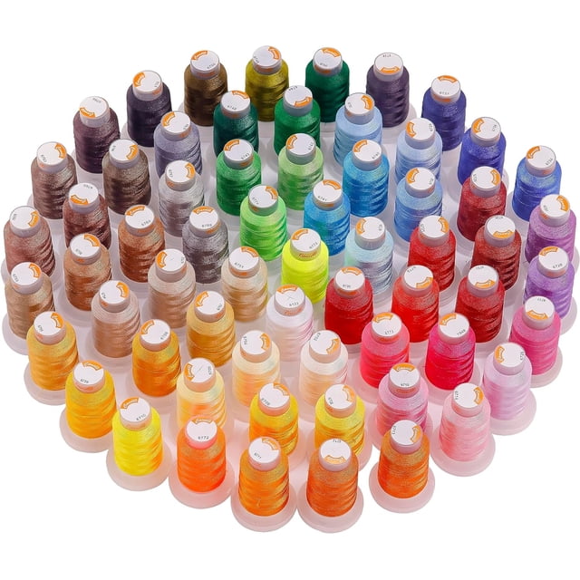 Candle Threads 63-Color 100% Polyester Machine Embroidery Thread, 550 ...