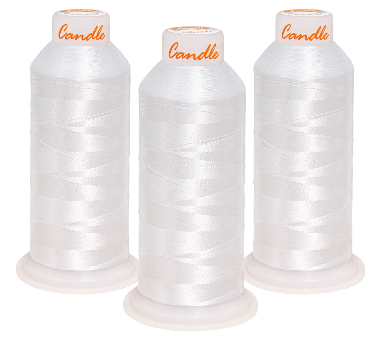 Candle Threads White 100% Polyester Machine Embroidery Thread, 5000M, 3 ...