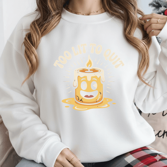 Candle Too Lit To Quit Funny Melting Halloween Fun Graphic Sweatshirt up to size 5XL - Walmart.com