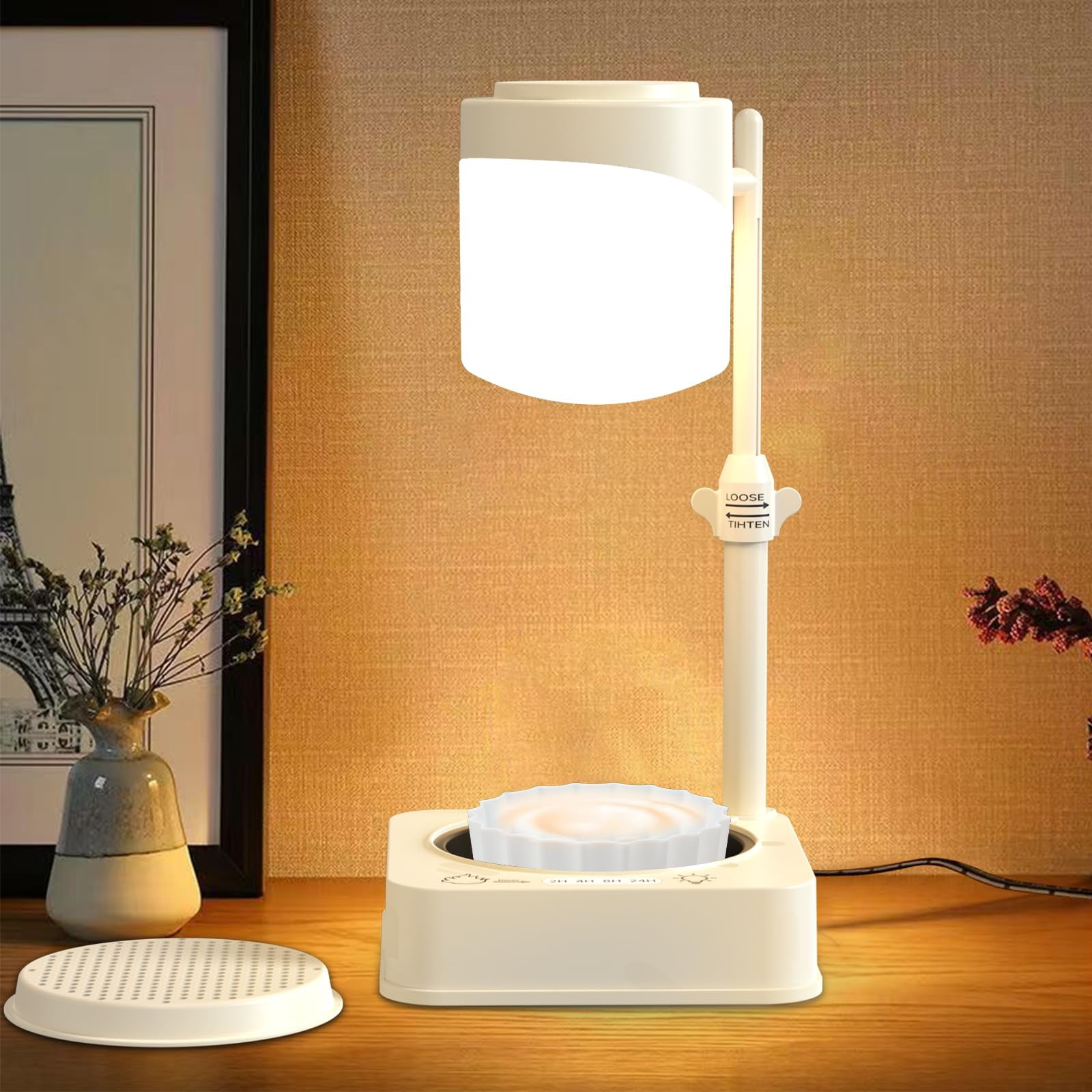 Candle Warmer Lamp - Adjustable Height Flameless Candle Melter Timer ...