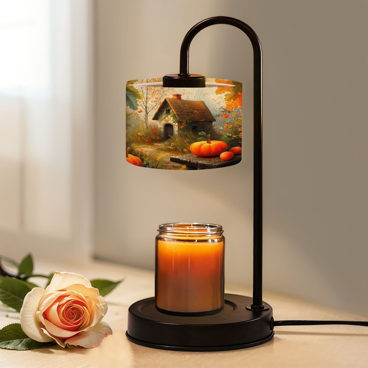 Candle Warmer Lamp with Timer, Abstract Nature Fall Scenic Country ...