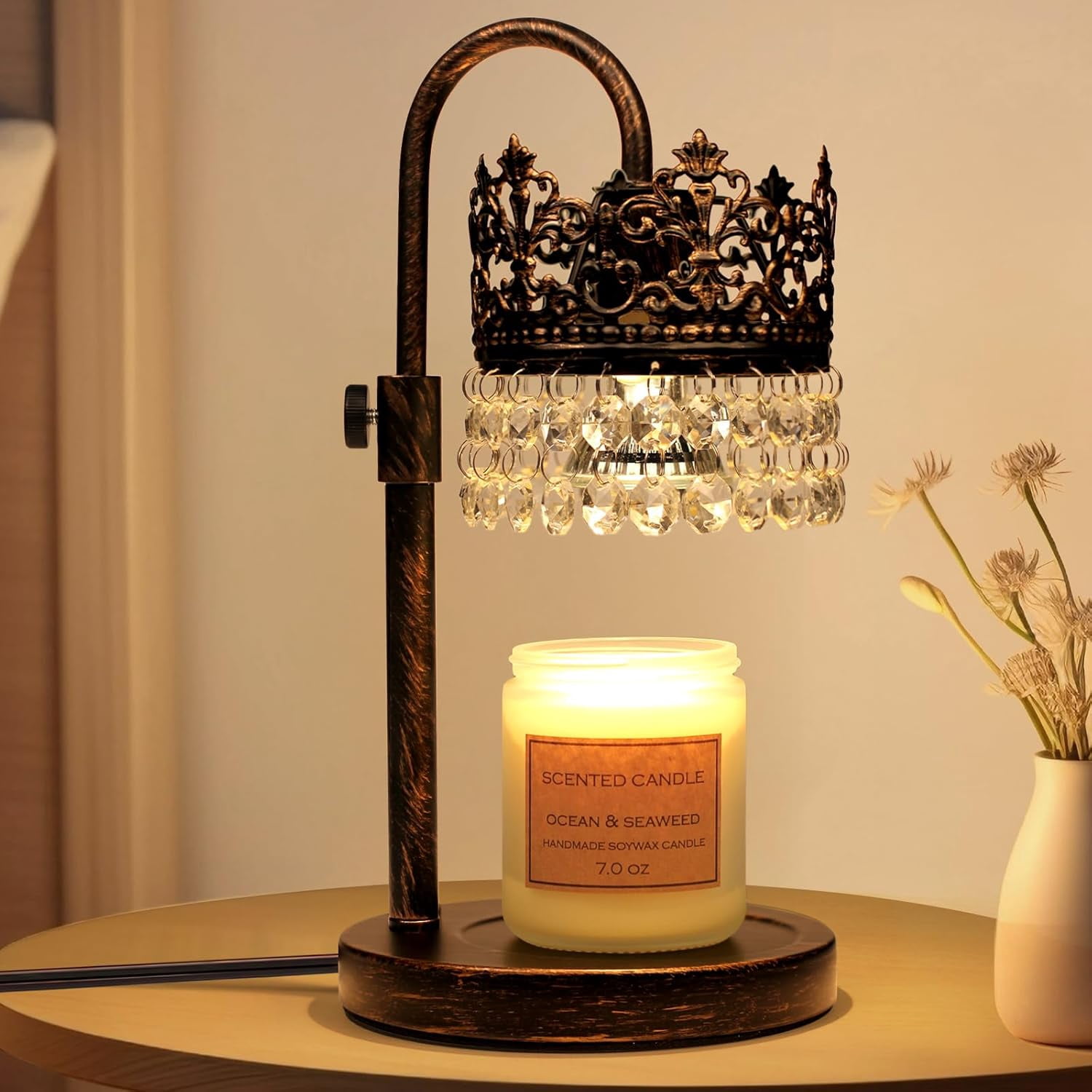 Candle Warmer Lamp with Timer Dimmer Adjustable Height with 2 Bulbs ...
