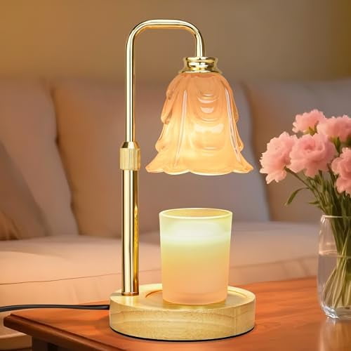 Candle Warmer Lamp with Timer Dimmer, Adjustable Height White Tulip ...