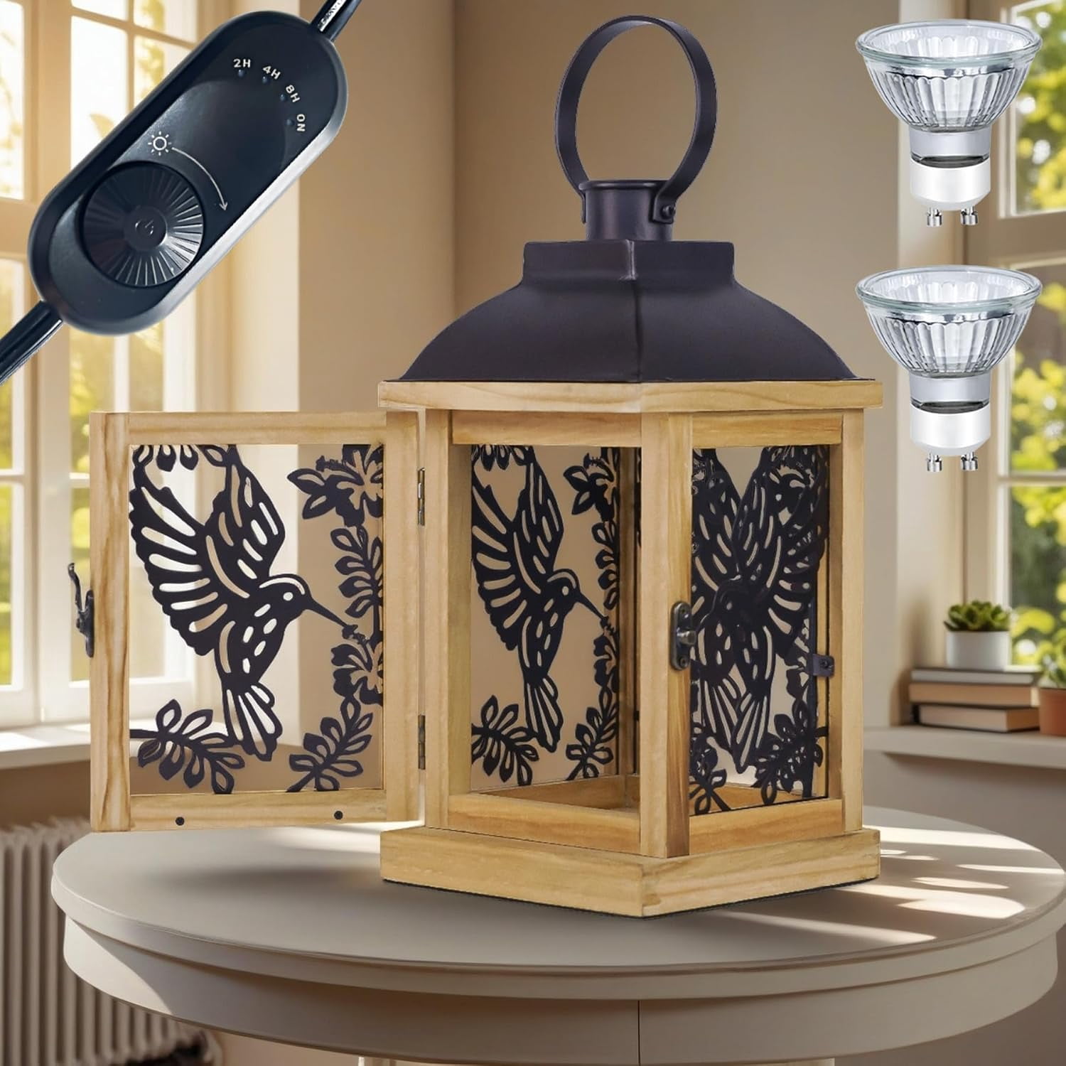 Candle Warmer Lamp with Timer Dimmer Farmhouse Lantern for Top-Down ...