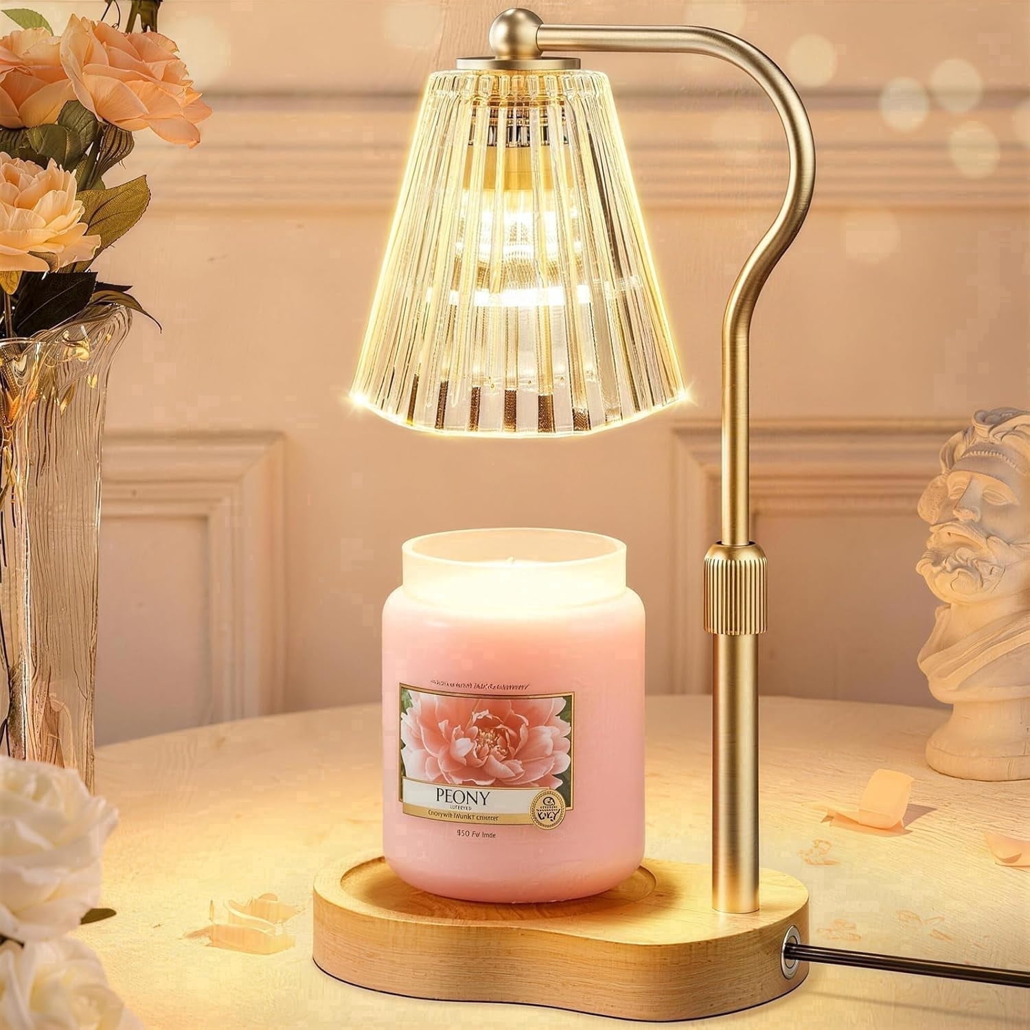 Candle Warmer Lamp with Timer, Dimmer & Height Adjustment - Flameless ...