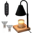 Candle Warmer Lamp with Timer and Dimmer Wood Base, Farmhouse Electric ...