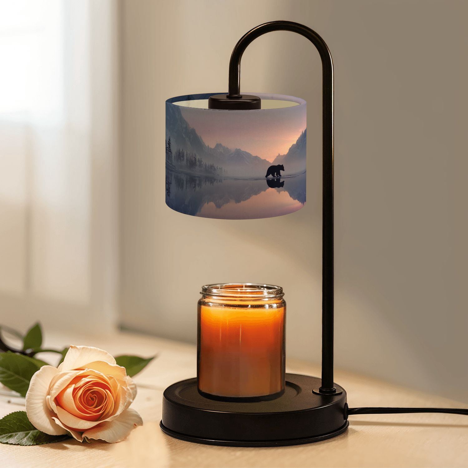 Candle Warmer Lamp with Timer, Hyper Realistic Painting Bear Cub ...