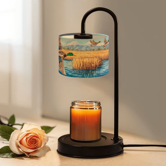 Candle Warmer Lamp with Timer, Mallard Ducks Golden Mountain View Non ...