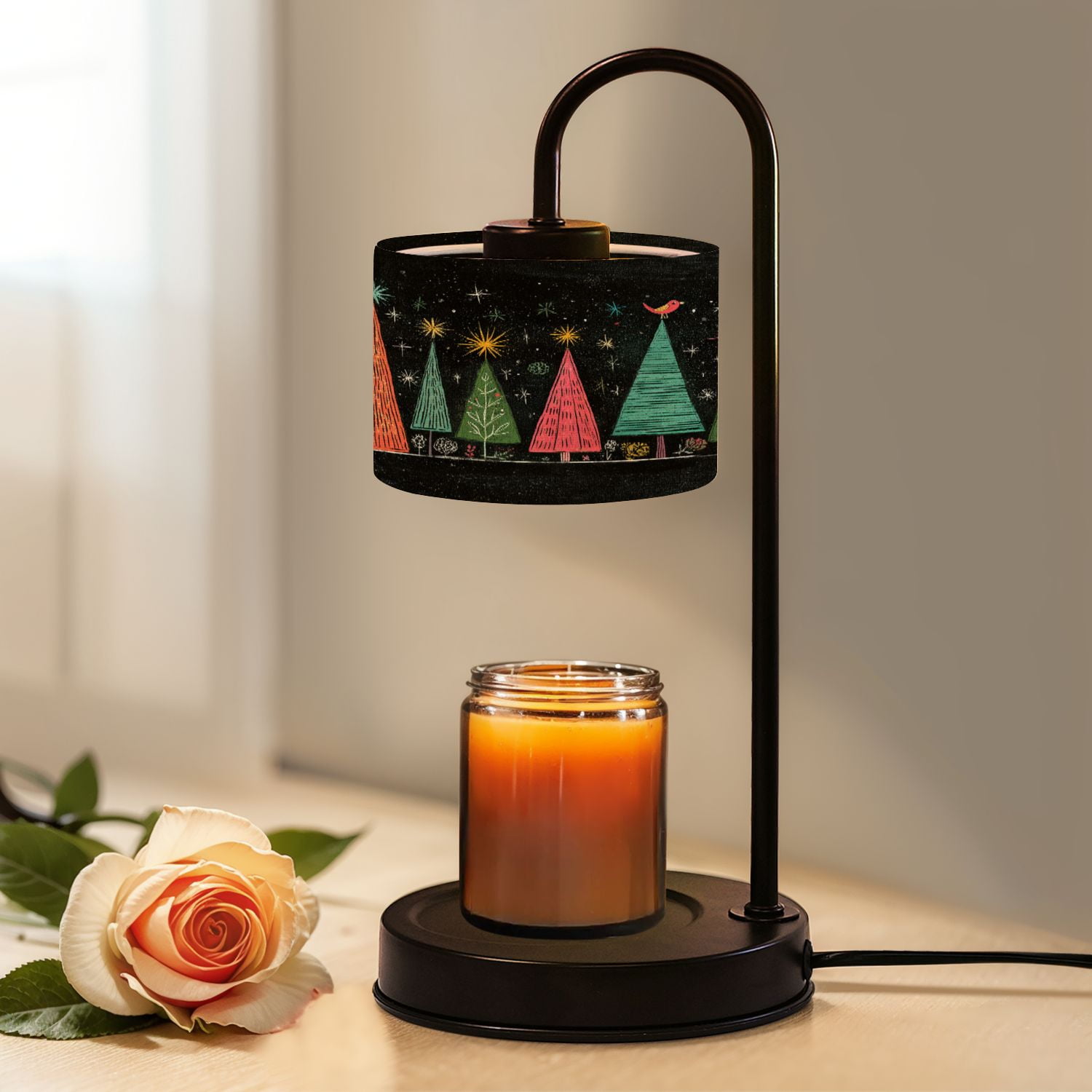 Candle Warmer Lamp with Timer, Merry Christmas Tree Decorative Seasonal ...