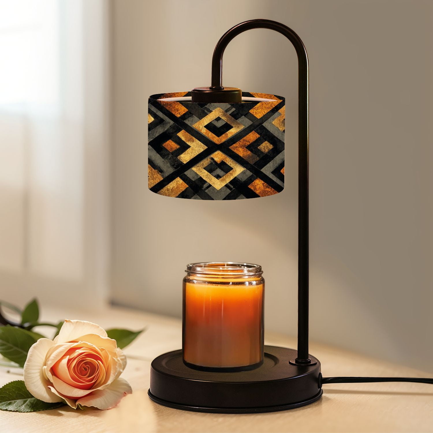 Candle Warmer Lamp with Timer, Vibrant Earth Tone African Style ...