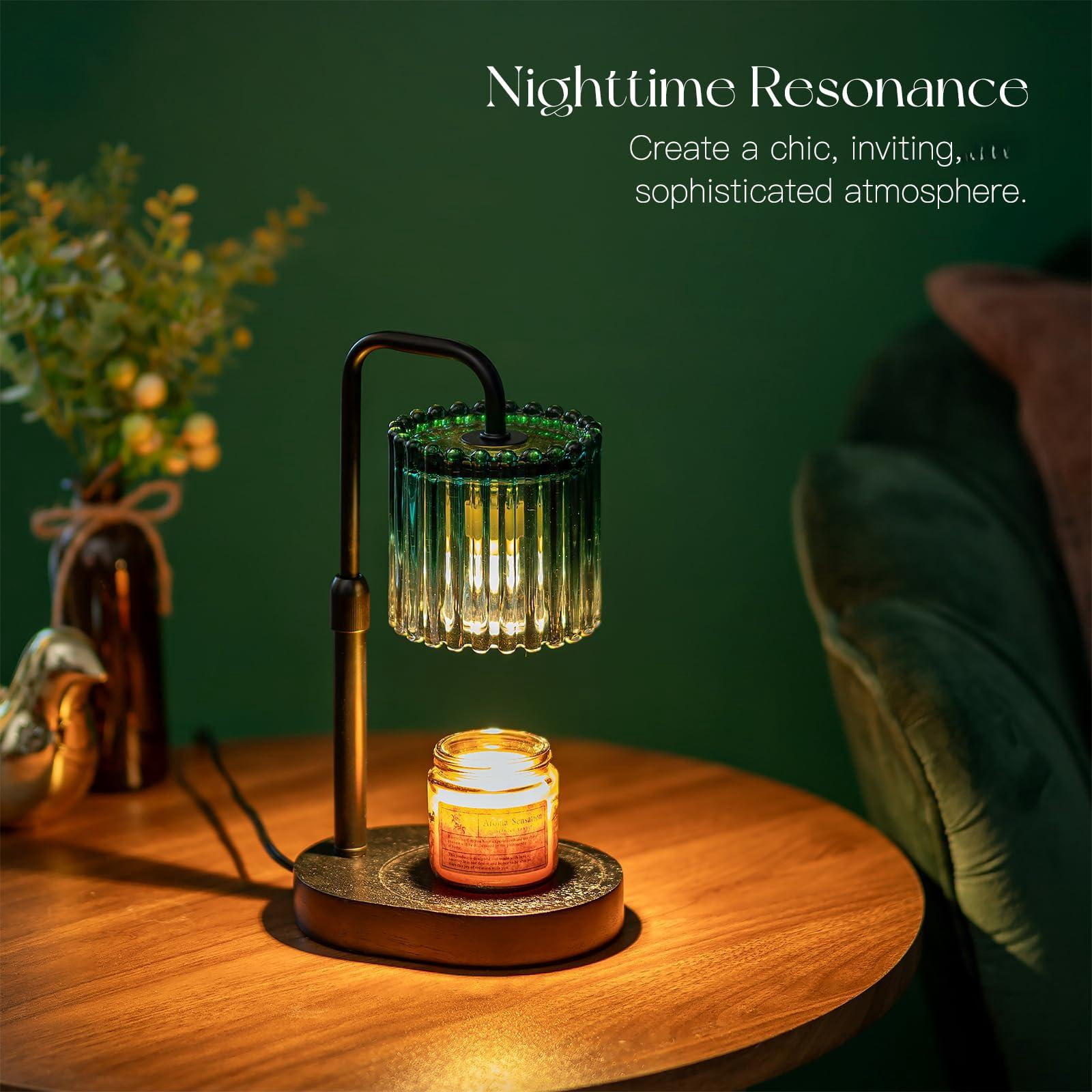 Candle Warmer Lamp With Timer: Green Warming 2 Bulbs Height Adjustable ...