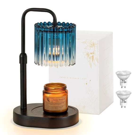 Candle Warmer Lamp With Timer: Navy Blue Warming 2 Bulbs Height ...