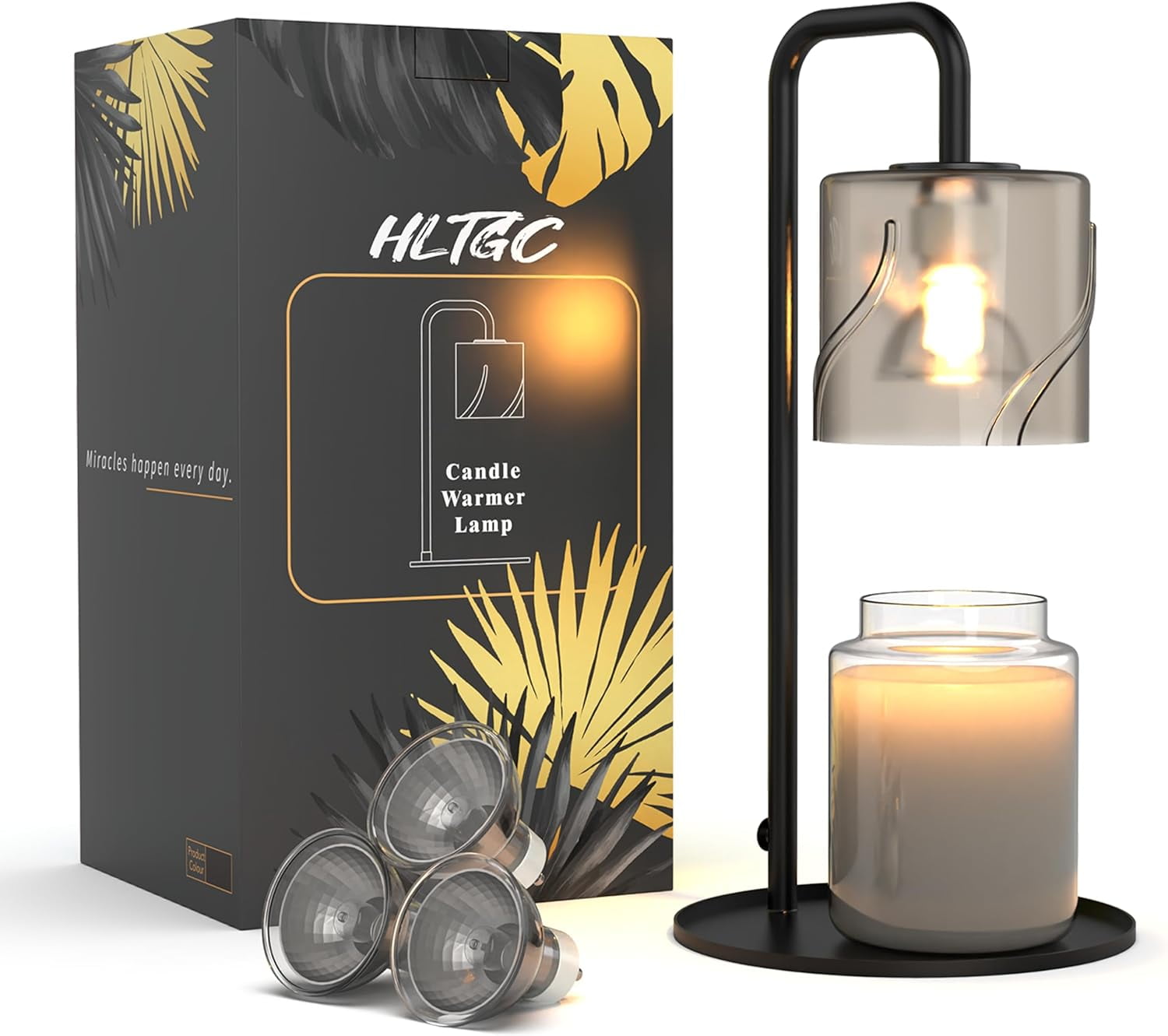 Candle Warmer Lamp, with 3 Bulbs,Timer & Dimmer,Compatible with Large ...