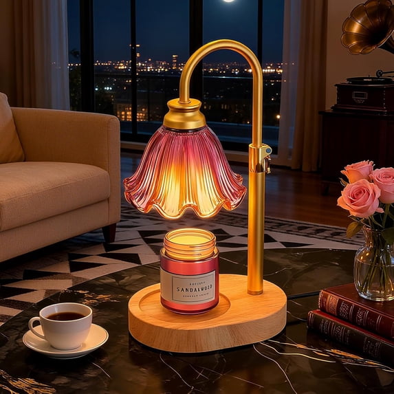 Candle Warmer Lamp with Adjustable Height - Flameless 4-Level Dimmable ...