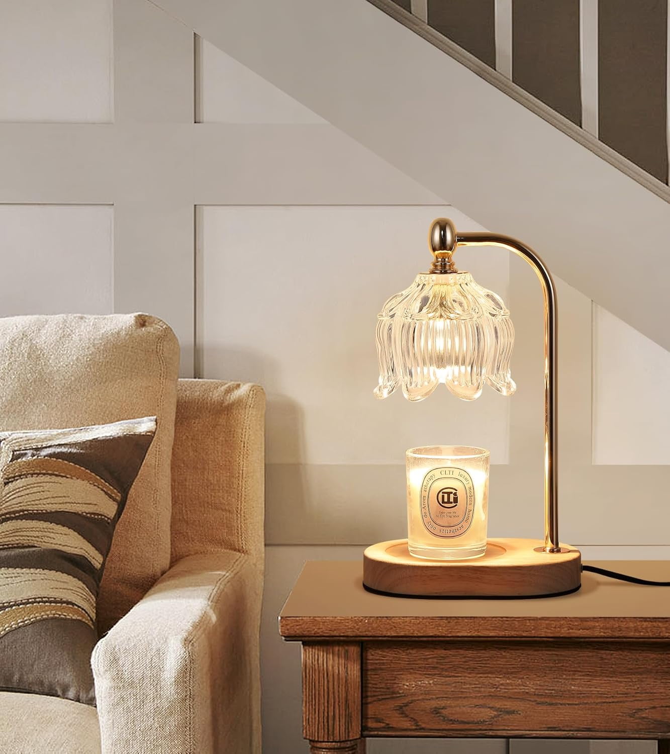 Candle Warmer Lamp with Timer and Dimmer, Electric Light for Melt Wax ...