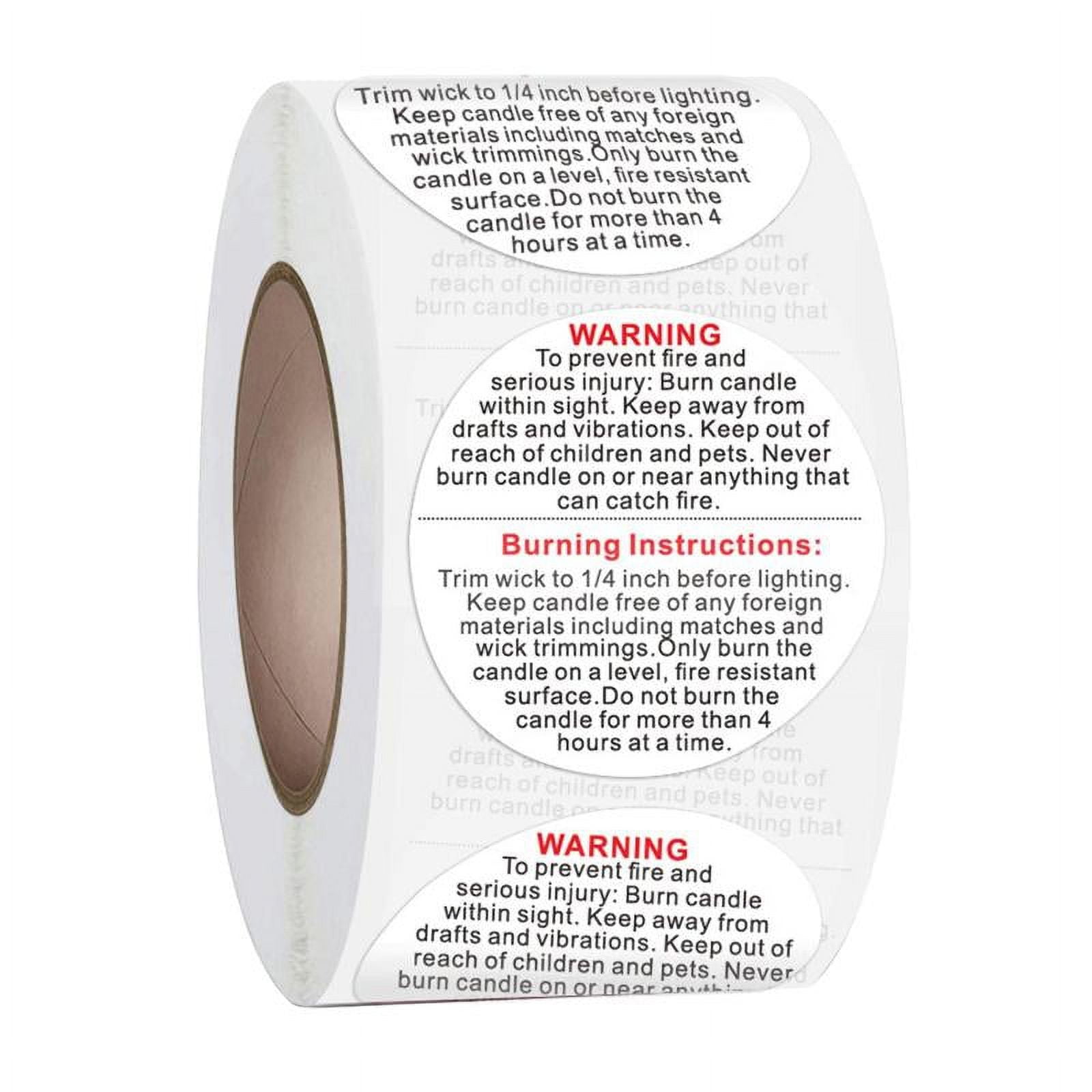 Candle Warning Labels 500 Pcs, Candle Warning Sticker, Candle Safety ...