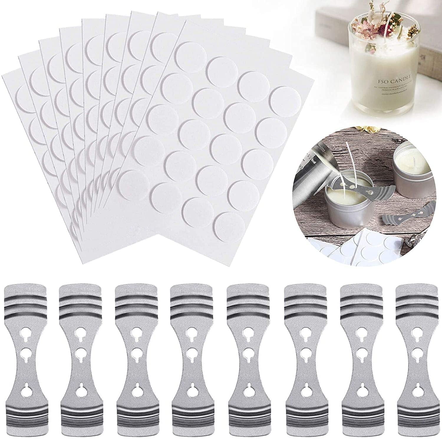 Candle Wick Holder, Silver Stainless Steel Candle Wick Centering ...