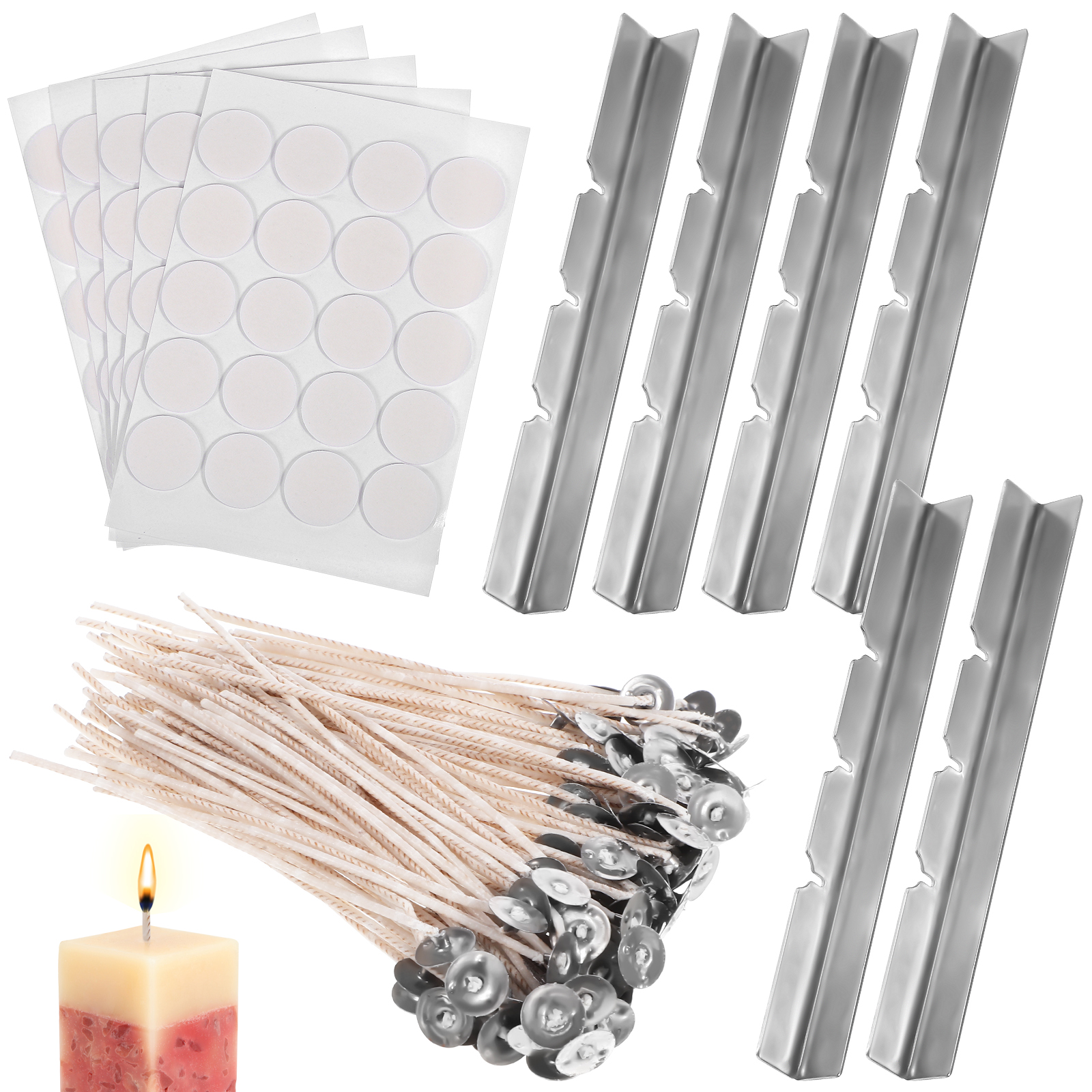 Candle Wick with Base Making Accessories for Candles Stickers Soy ...