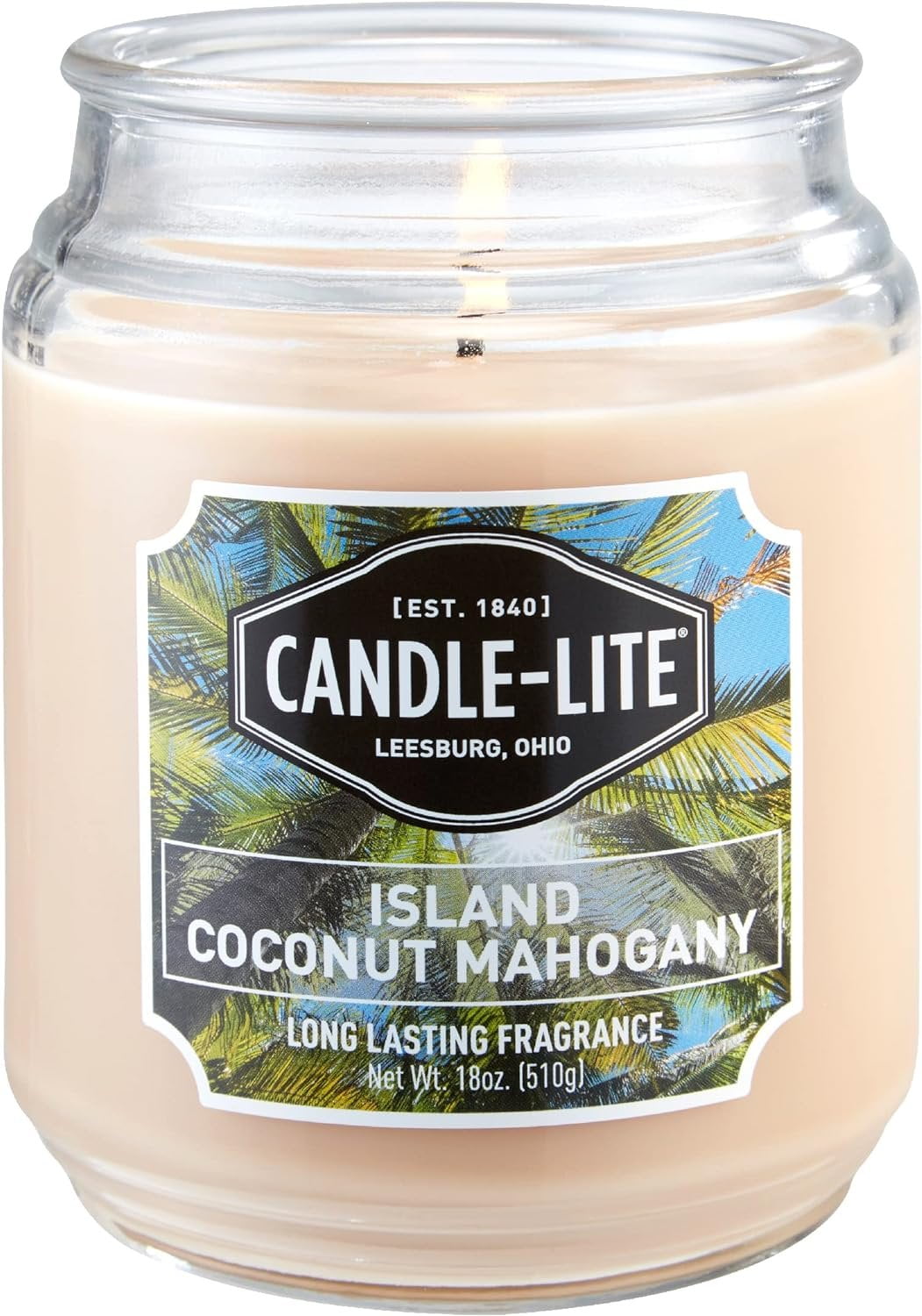 Candle-lite Scented Candles, Island Coconut Mahogany Fragrance, One 18 ...