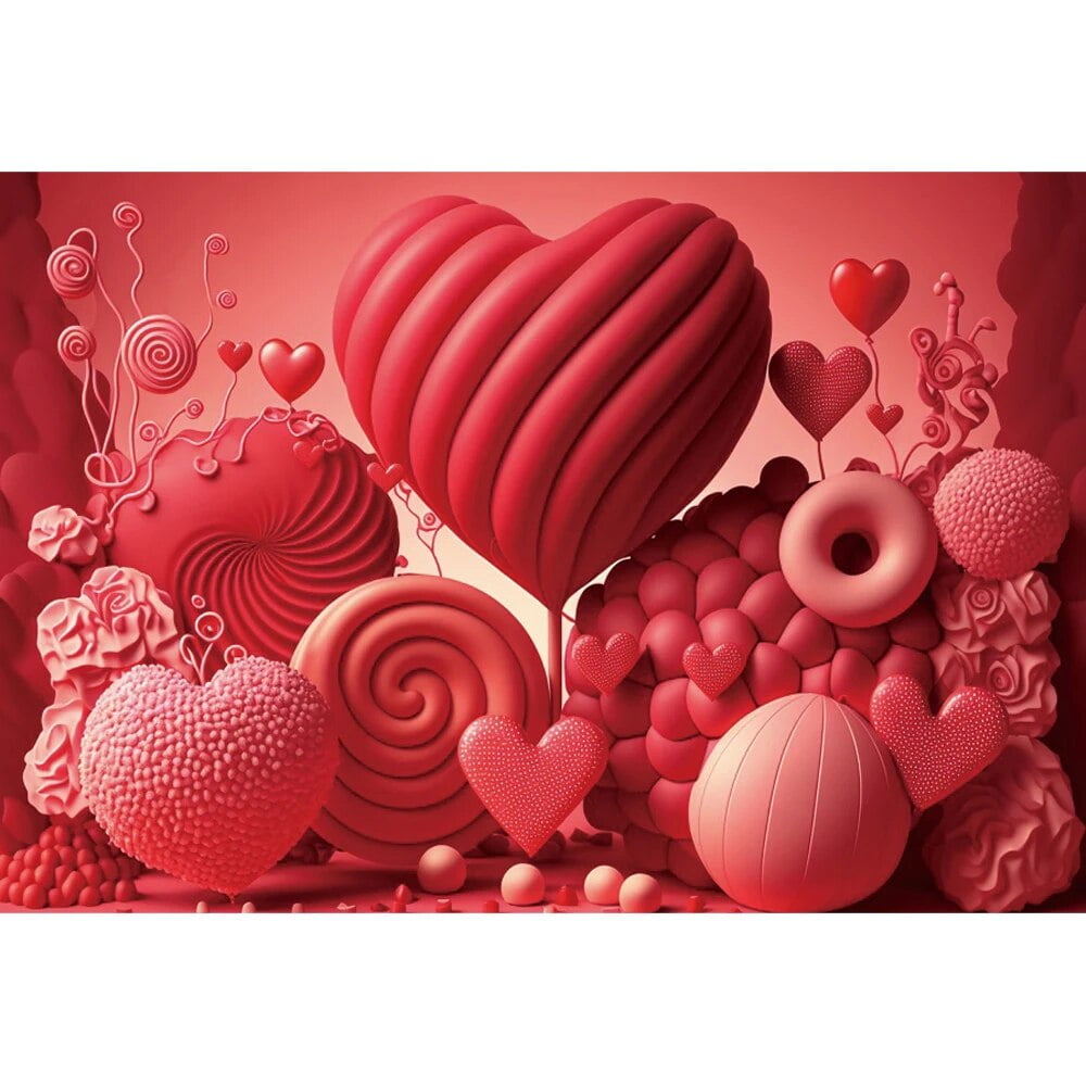 Candlelight Dinner Valentine's Day Backdrop Red Heart Masquerade ...