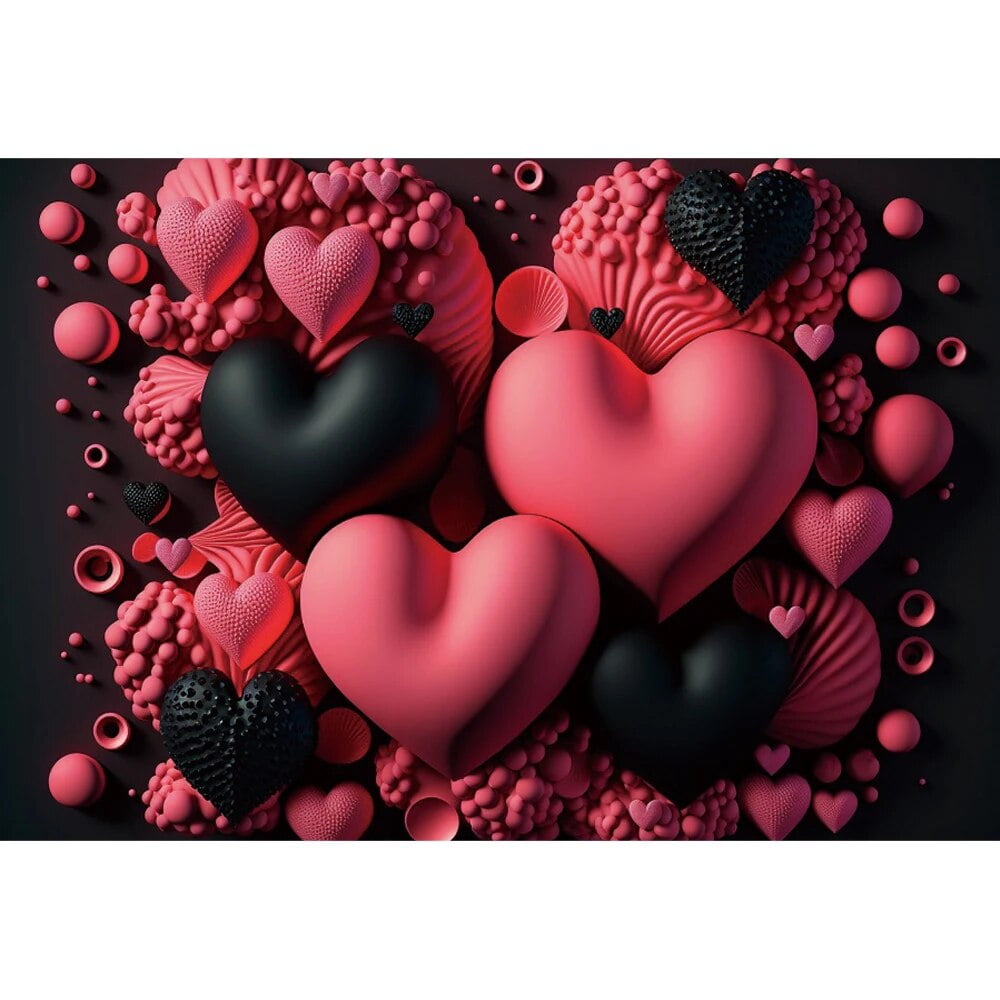 Candlelight Dinner Valentine's Day Backdrop Red Heart Masquerade ...