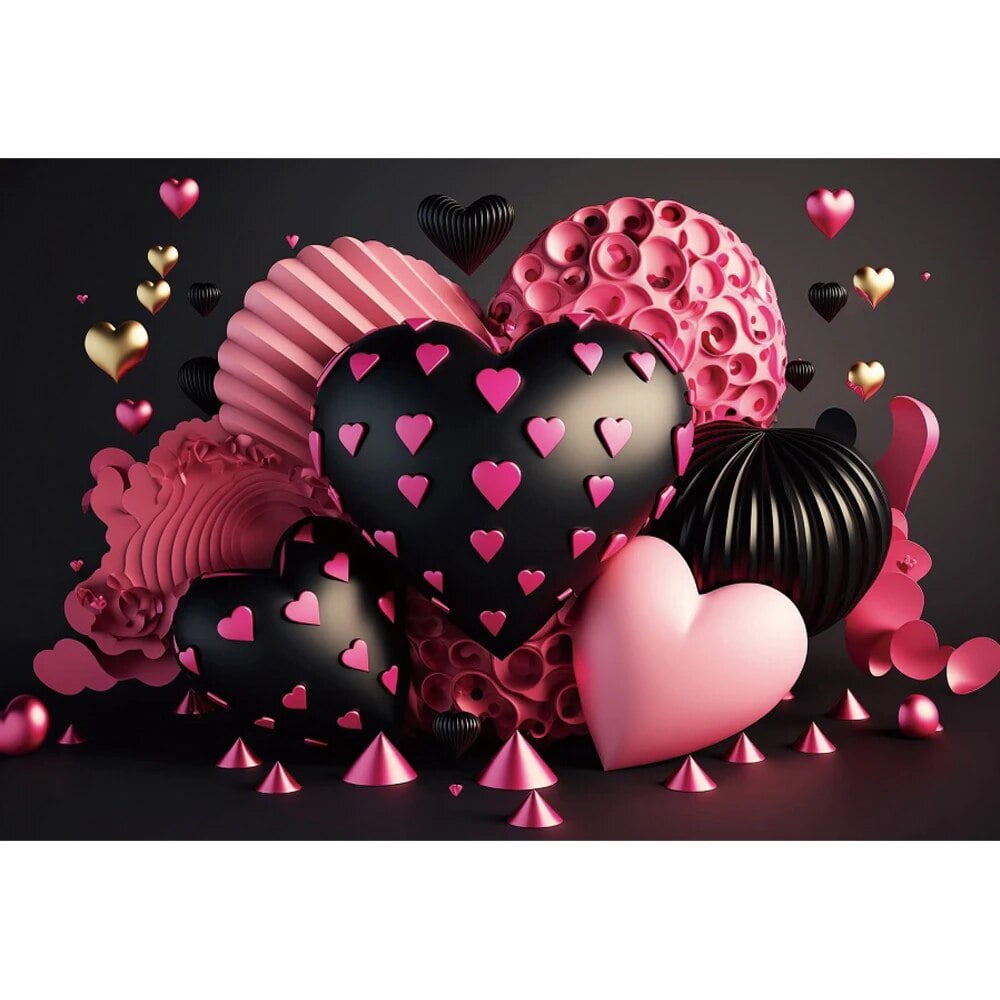 Candlelight Dinner Valentine's Day Backdrop Red Heart Masquerade ...