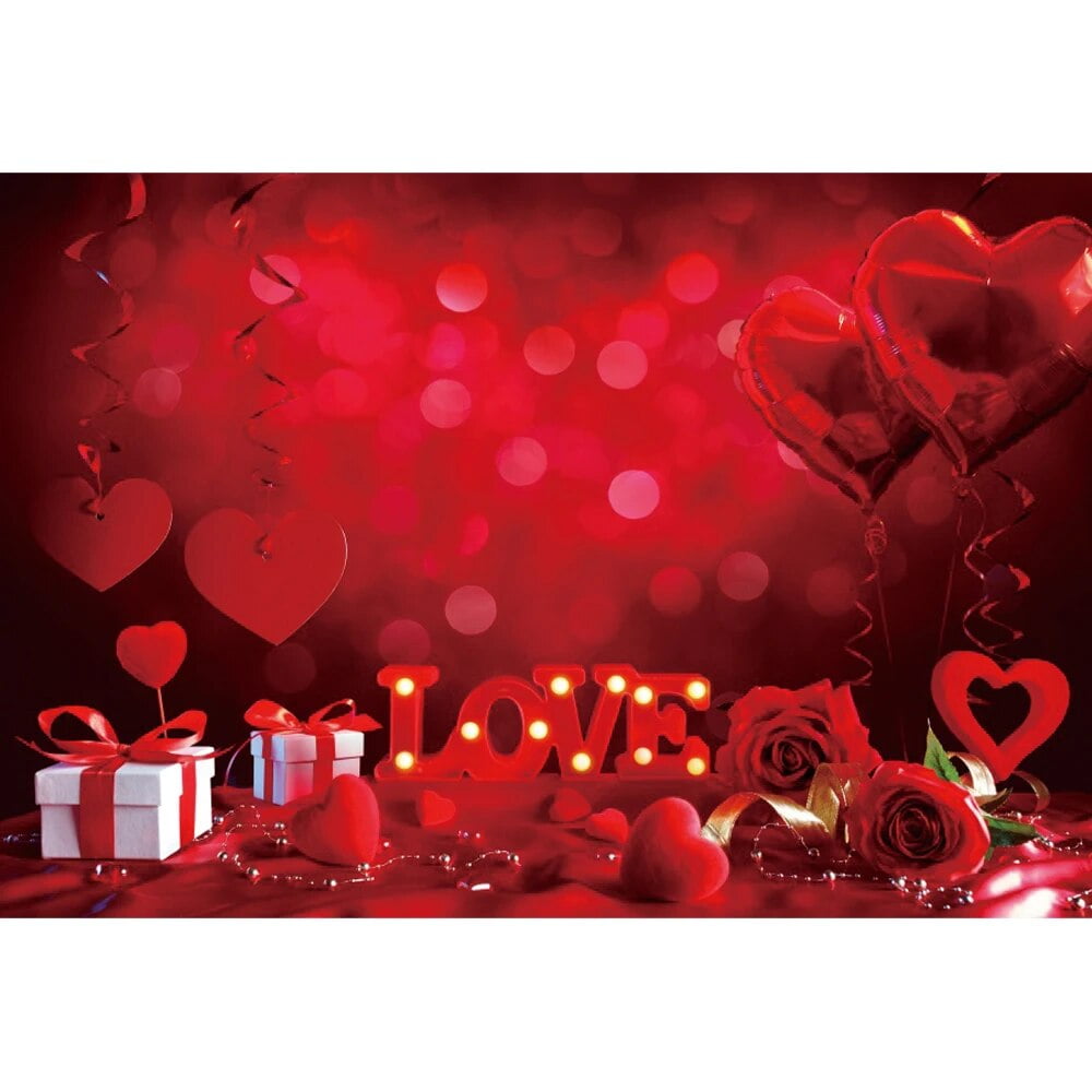 Candlelight Dinner Valentine's Day Backdrop Red Heart Masquerade ...