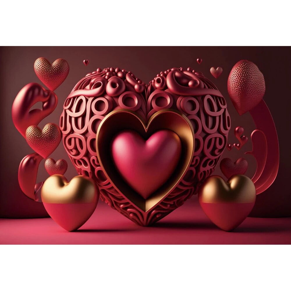 Candlelight Dinner Valentine's Day Backdrop Red Heart Masquerade ...