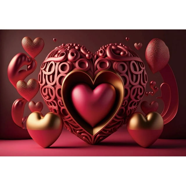 Candlelight Dinner Valentine's Day Backdrop Red Heart Masquerade ...