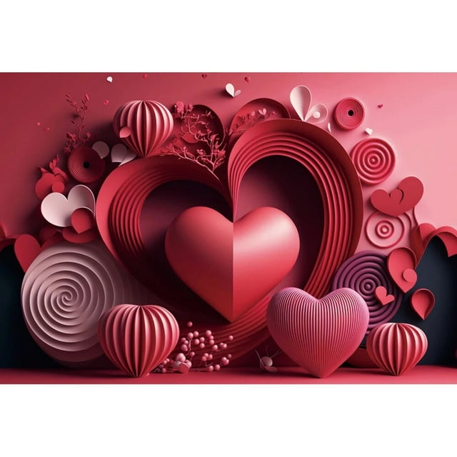 Candlelight Dinner Valentine's Day Backdrop Red Heart Masquerade ...