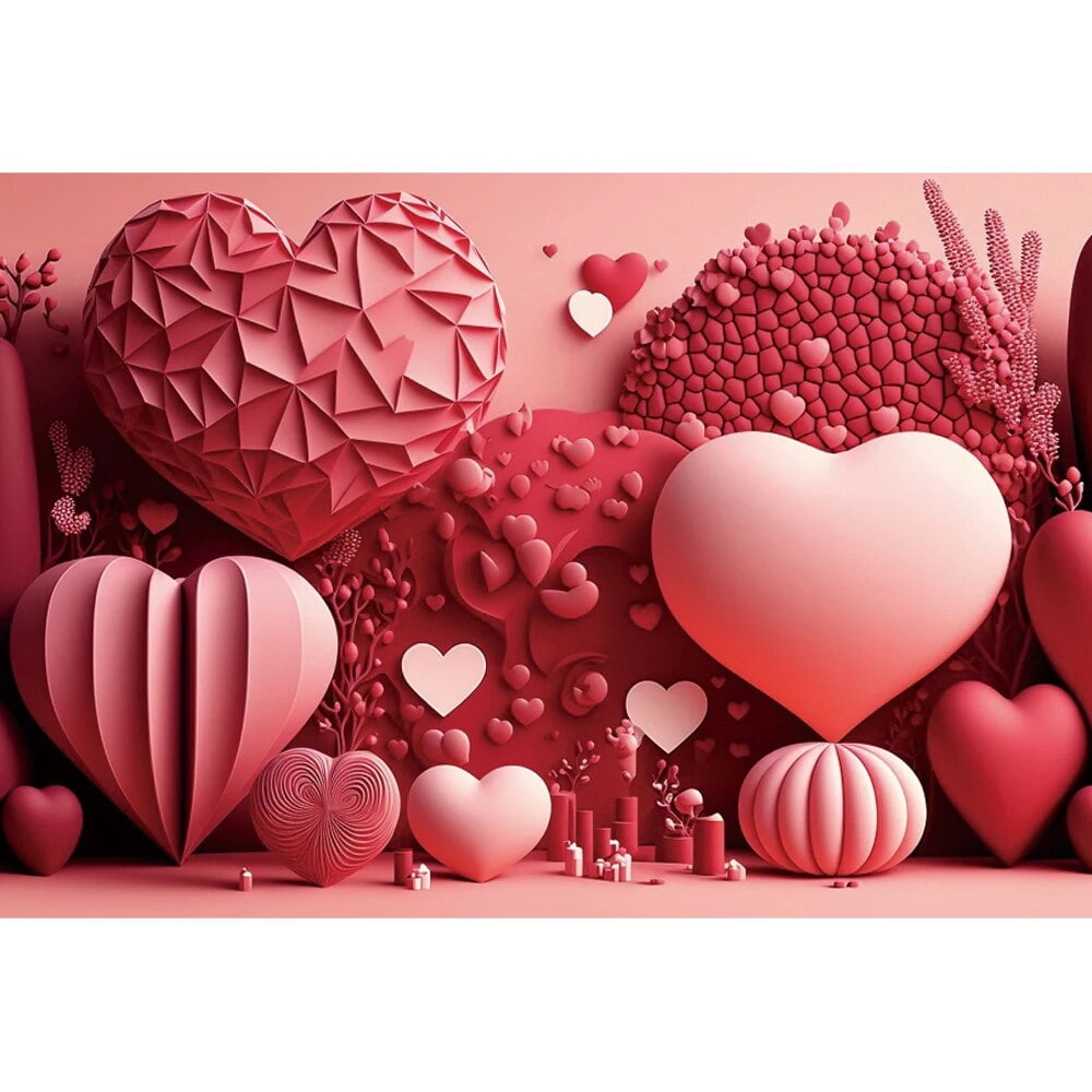 Candlelight Dinner Valentine's Day Backdrop Red Heart Masquerade ...