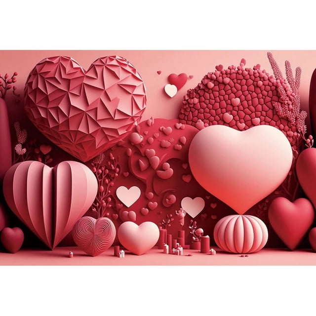 Candlelight Dinner Valentine's Day Backdrop Red Heart Masquerade ...