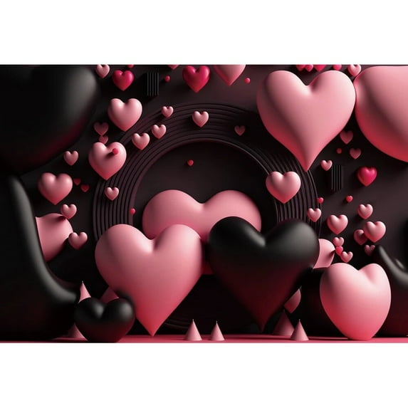 Candlelight Dinner Valentine's Day Backdrop Red Heart Masquerade ...