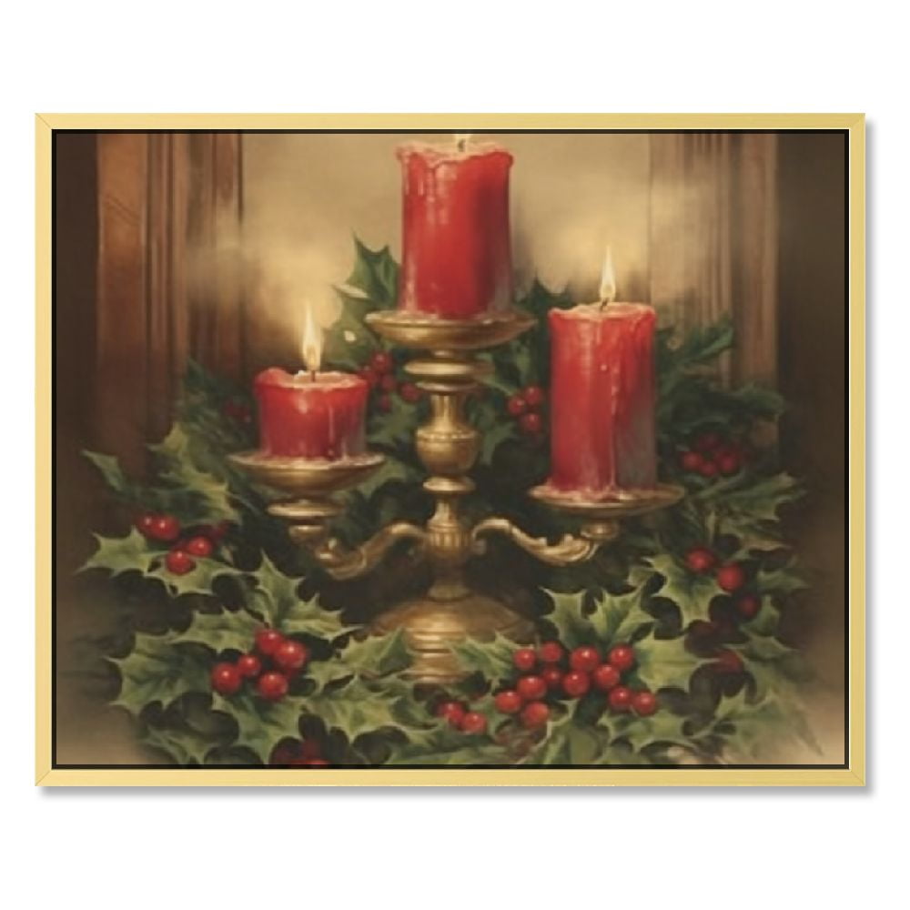 Candlelit Carol Sheets Christmas Painting Canvas Art Print - Vintage Ca ...