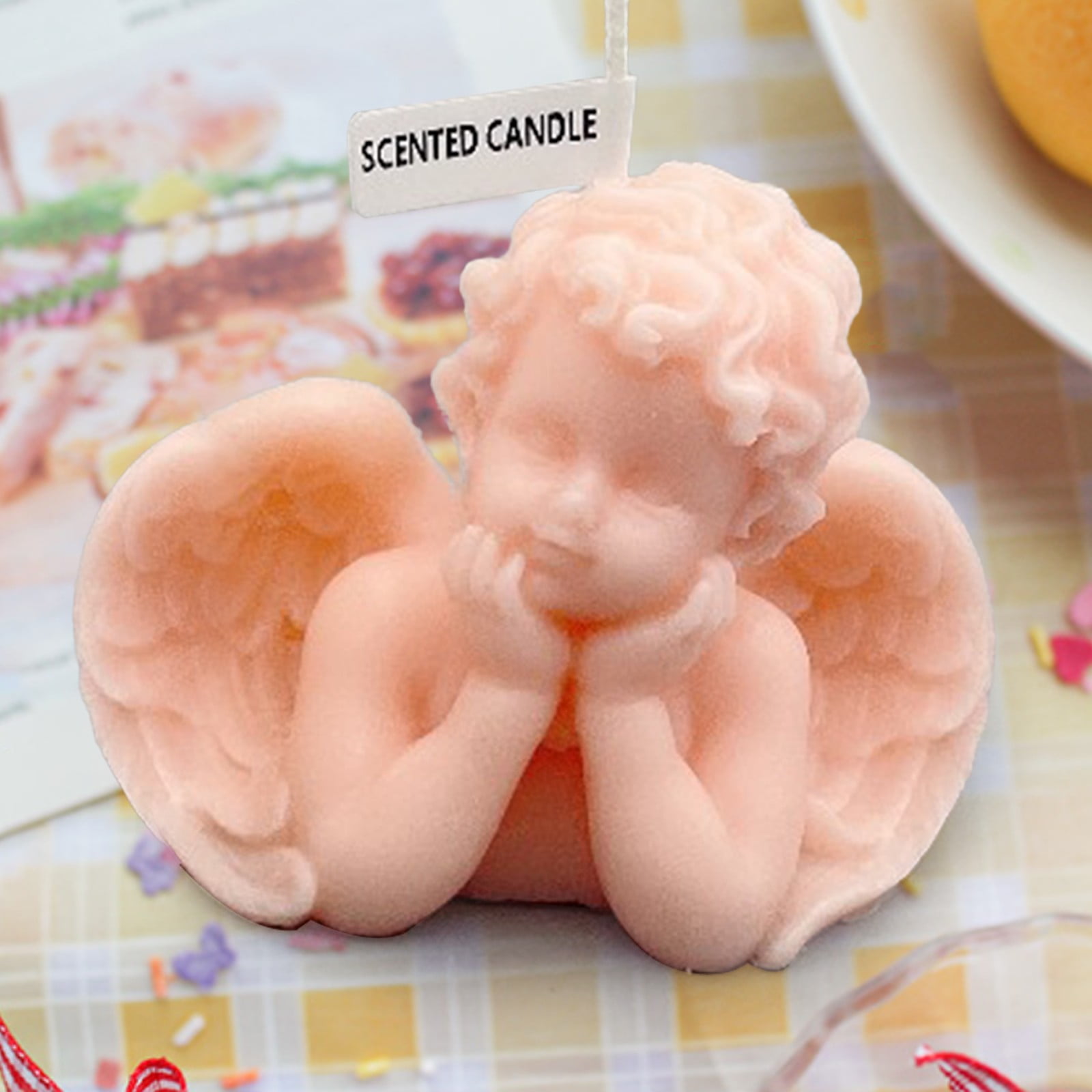 Candles Clearance! Scented Candle with Flame Half-Length Smile Angel ...