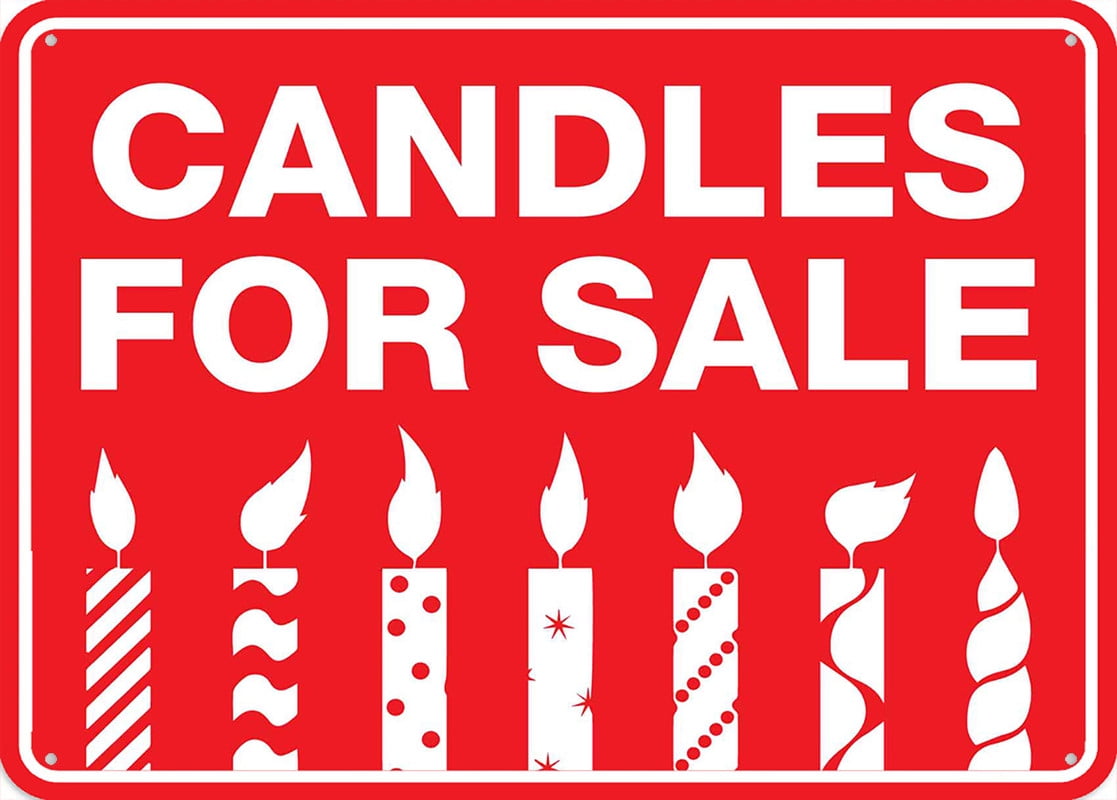 Candles For Sale Sign For House 12" X 8" Yard Sign, Premium Aluminum ...