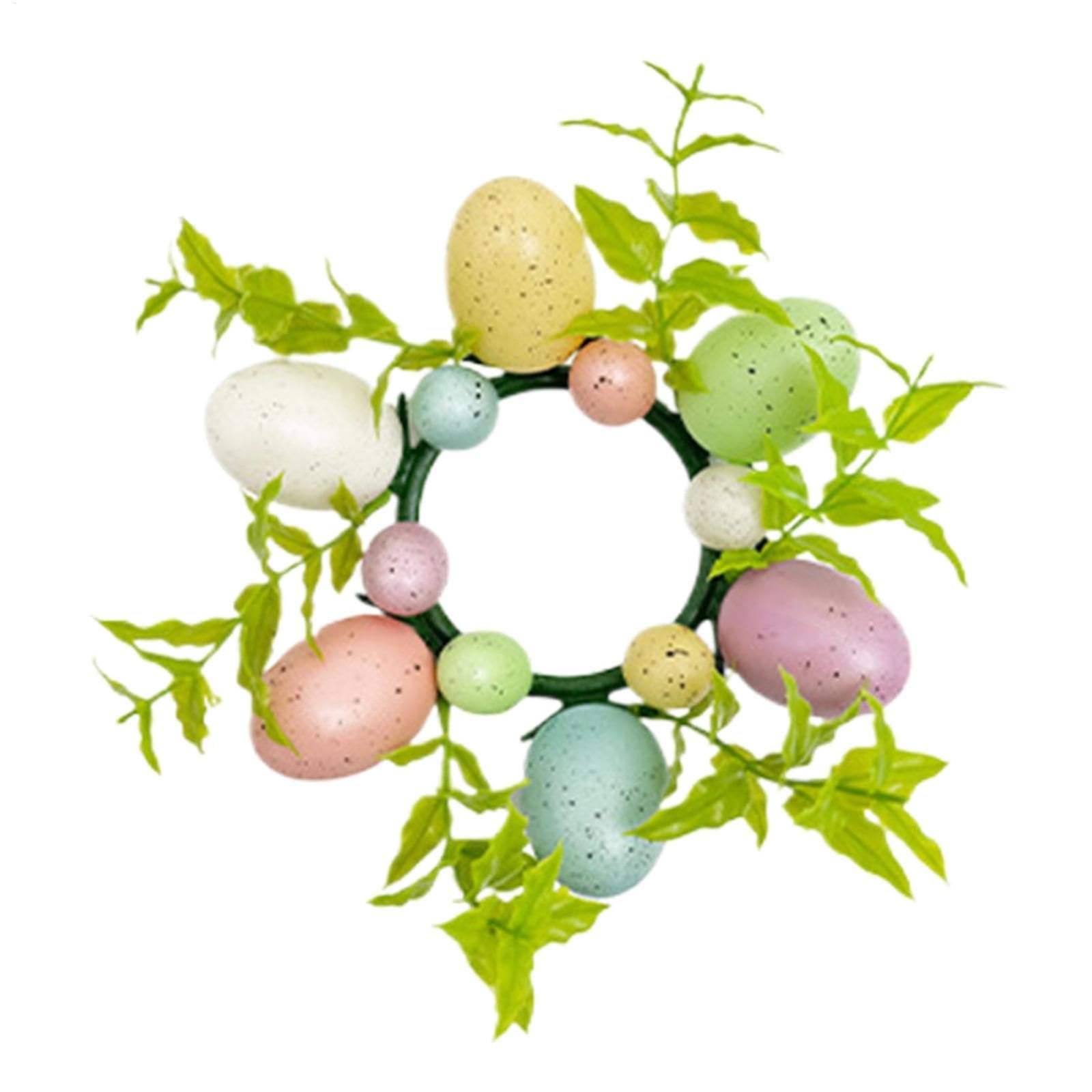 Candles & Holders Easter Egg Candle Rings Wreaths Set Spring Floral ...
