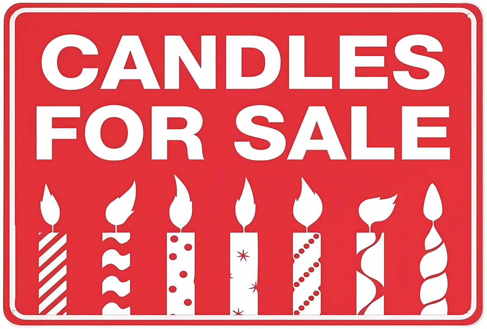 Candles for Sale Warning Tin Sign 12 x 8 Inches - Indoor Outdoor Wall ...