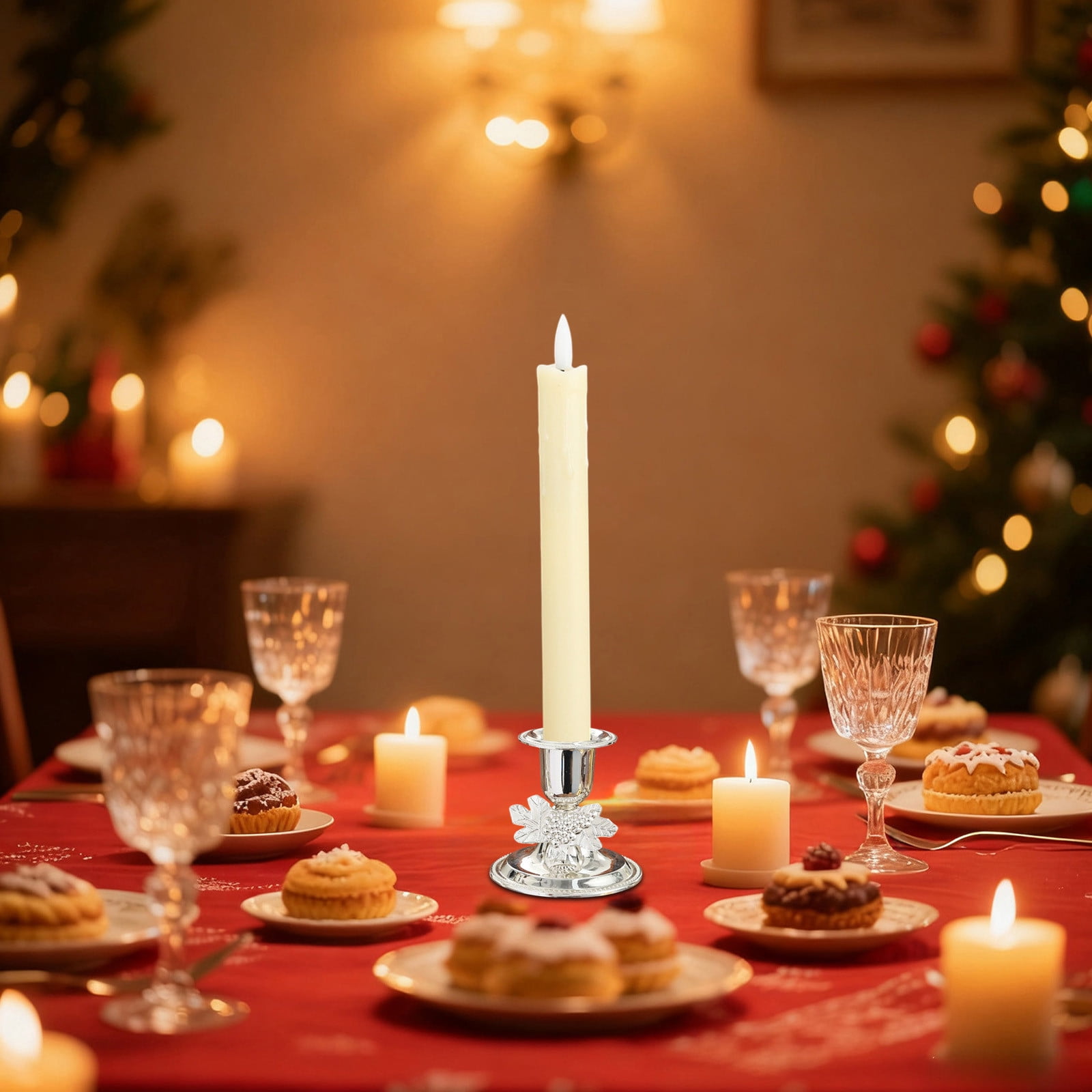 Candlestick, Christmas Iron Metal Candlestick Decoration Romantic Table ...